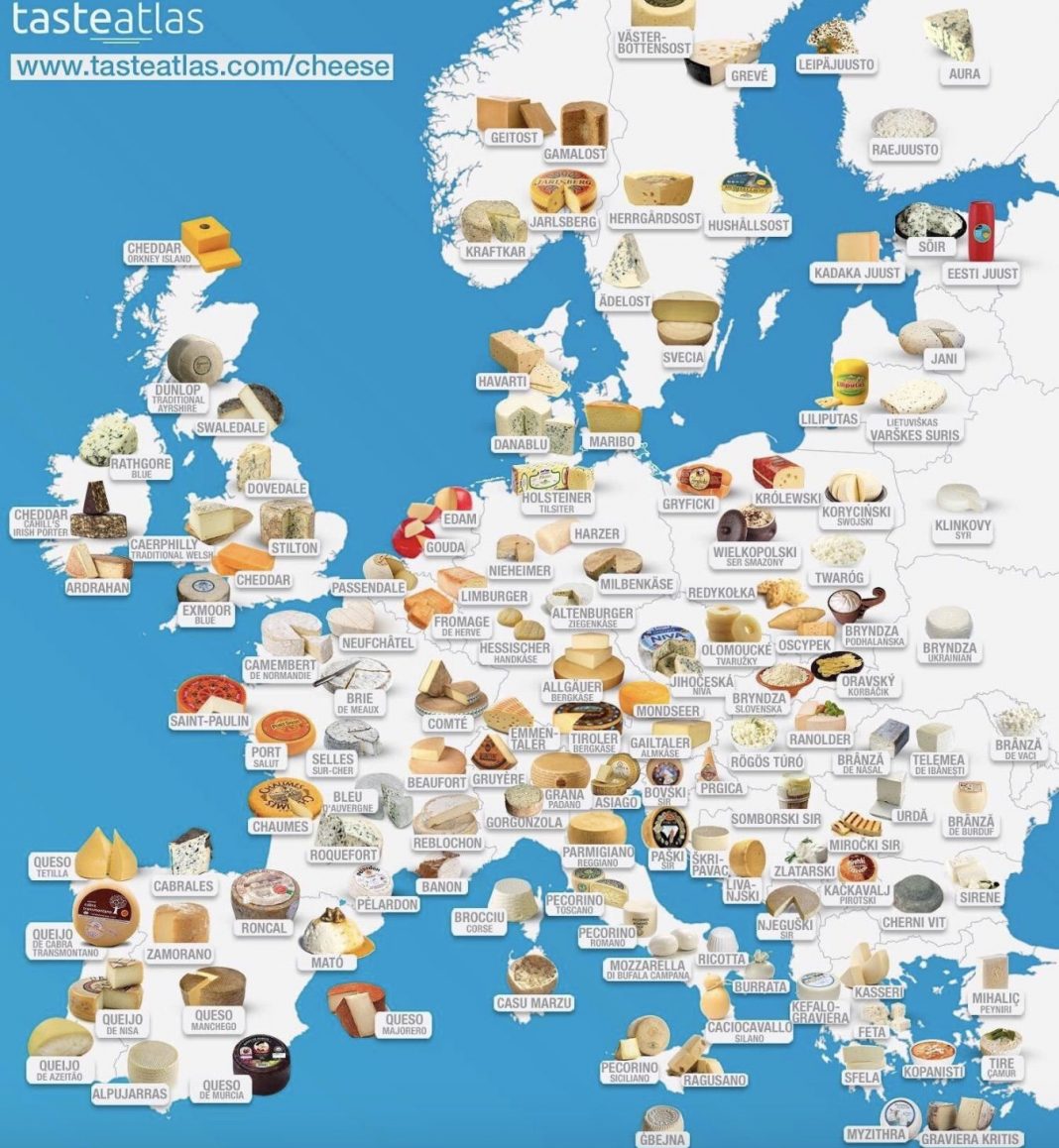 Cheese Map Of Europe - Interactive Map | Luxsphere Travel